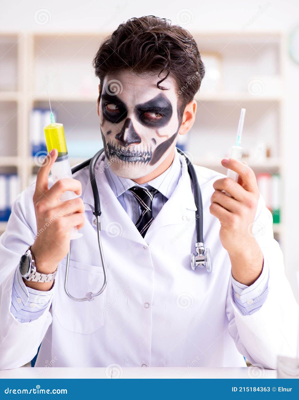 Scary Monster Doctor Working in Lab Stock Image - Image of badhell ...