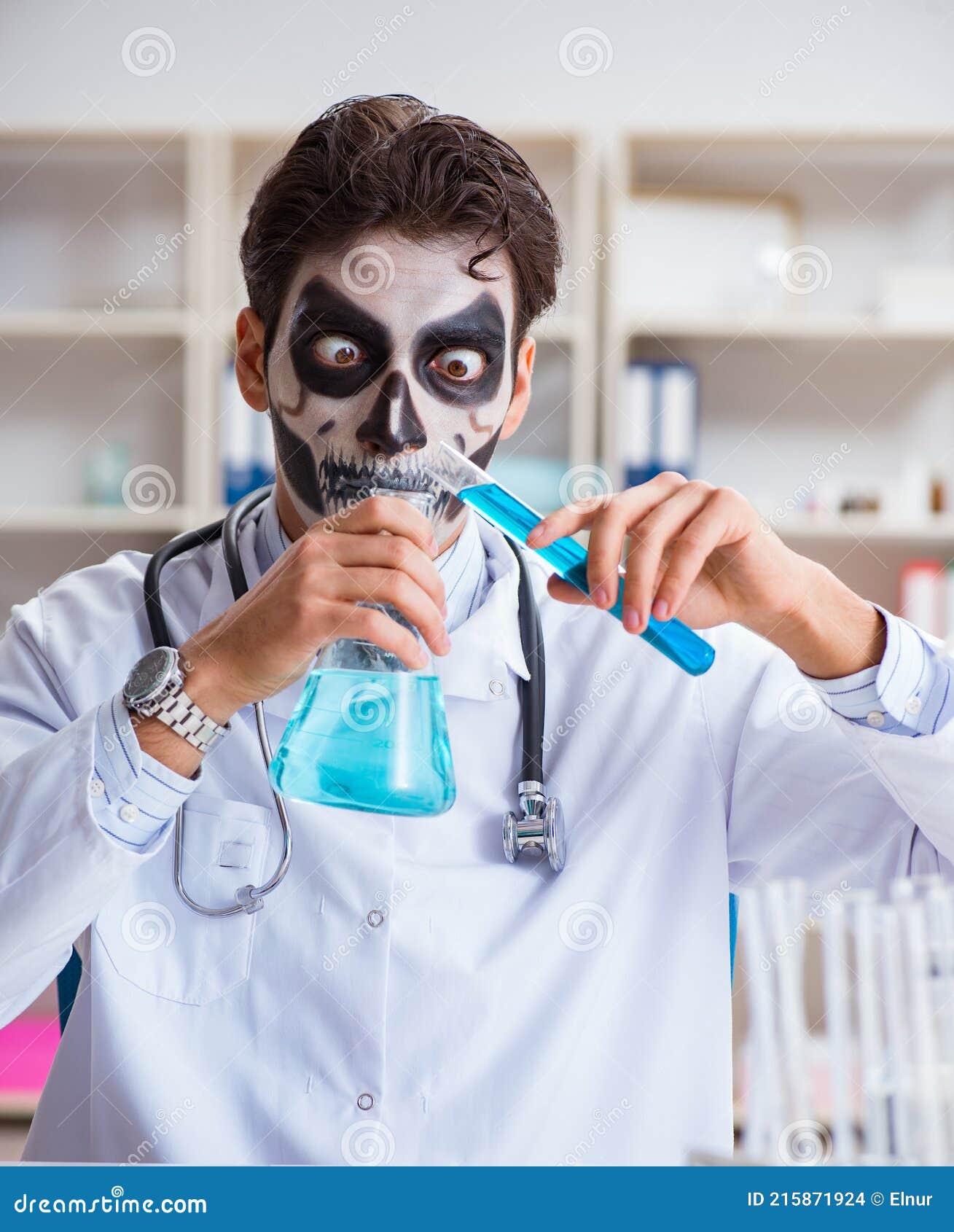 Scary Monster Doctor Working in Lab Stock Photo - Image of medicine ...
