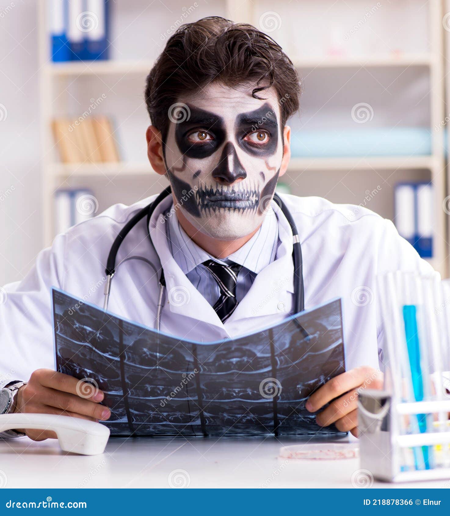 Scary Monster Doctor Working in Lab Stock Photo - Image of horror ...