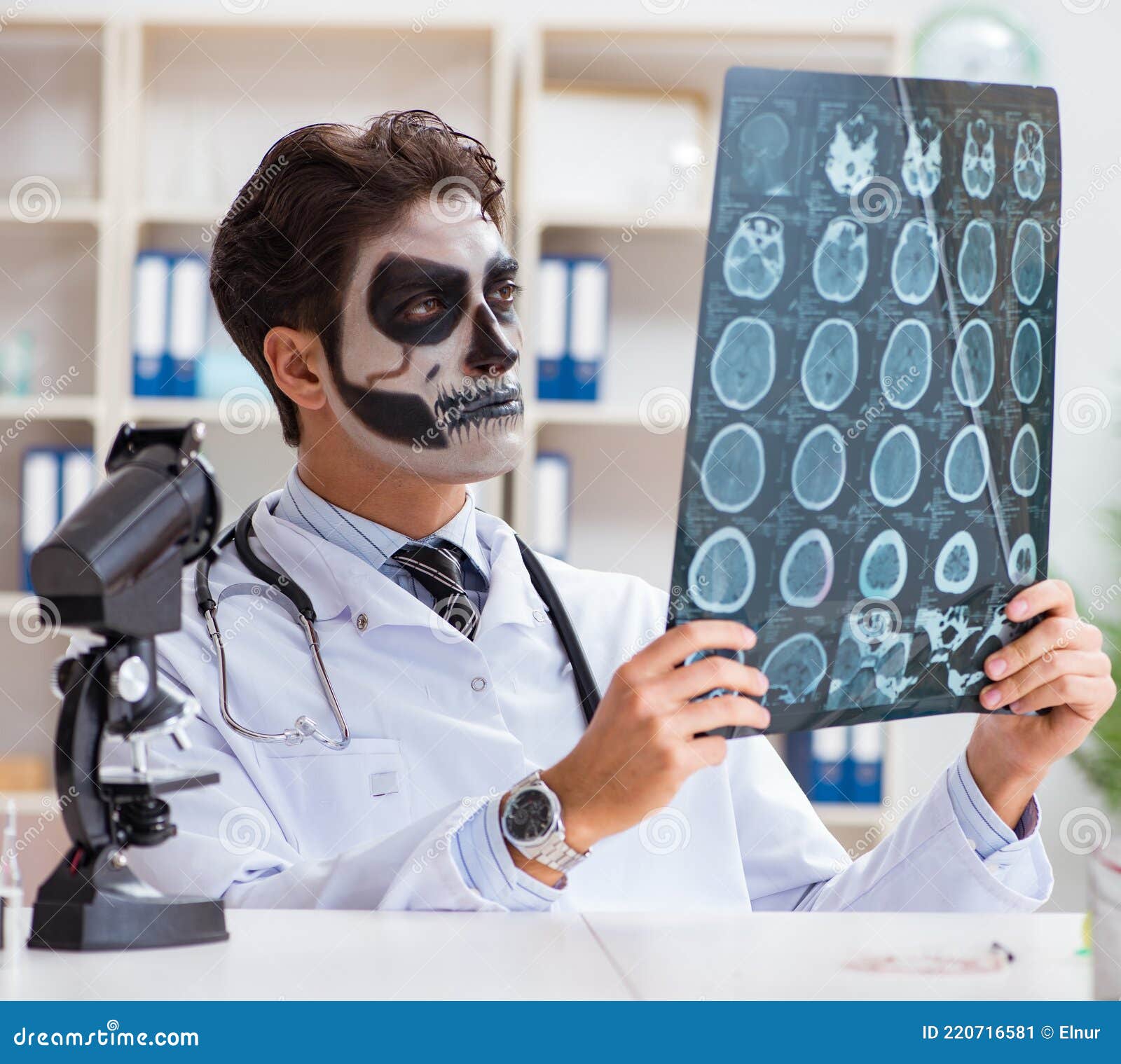 Scary Monster Doctor Working in Lab Stock Image - Image of healthcare ...