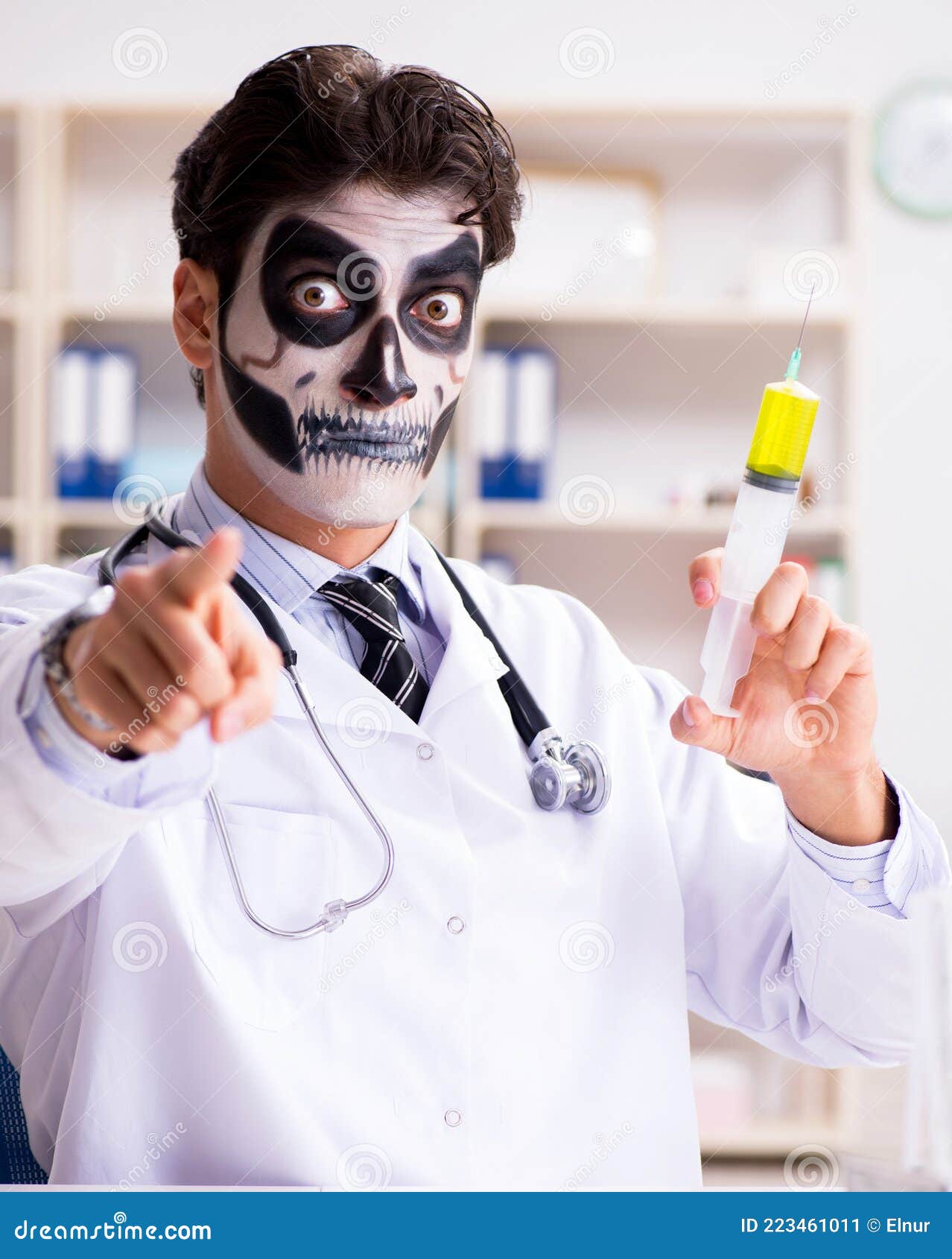Scary Monster Doctor Working in Lab Stock Image - Image of facepaint ...