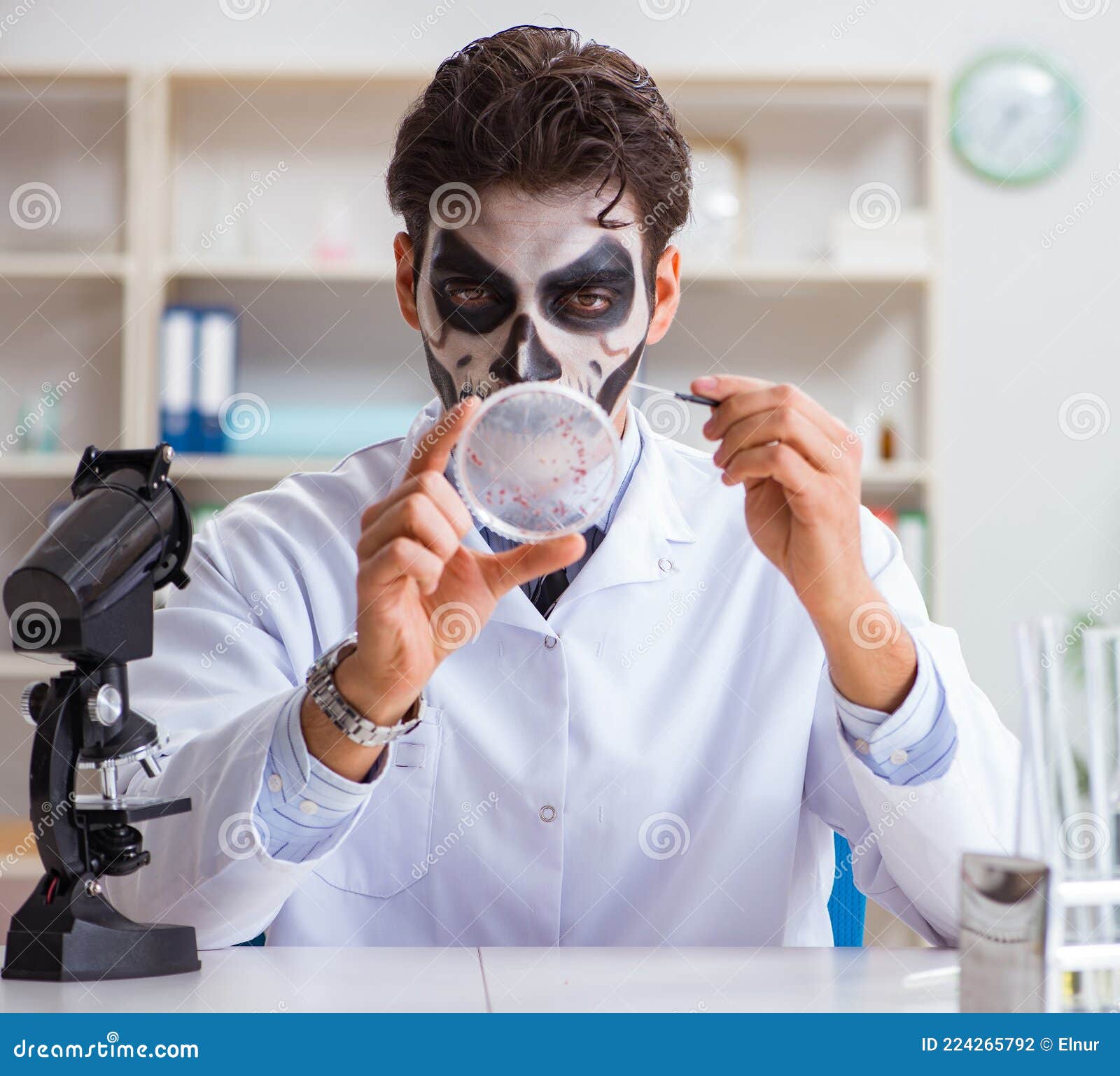 Scary Monster Doctor Working in Lab Stock Photo - Image of horror ...
