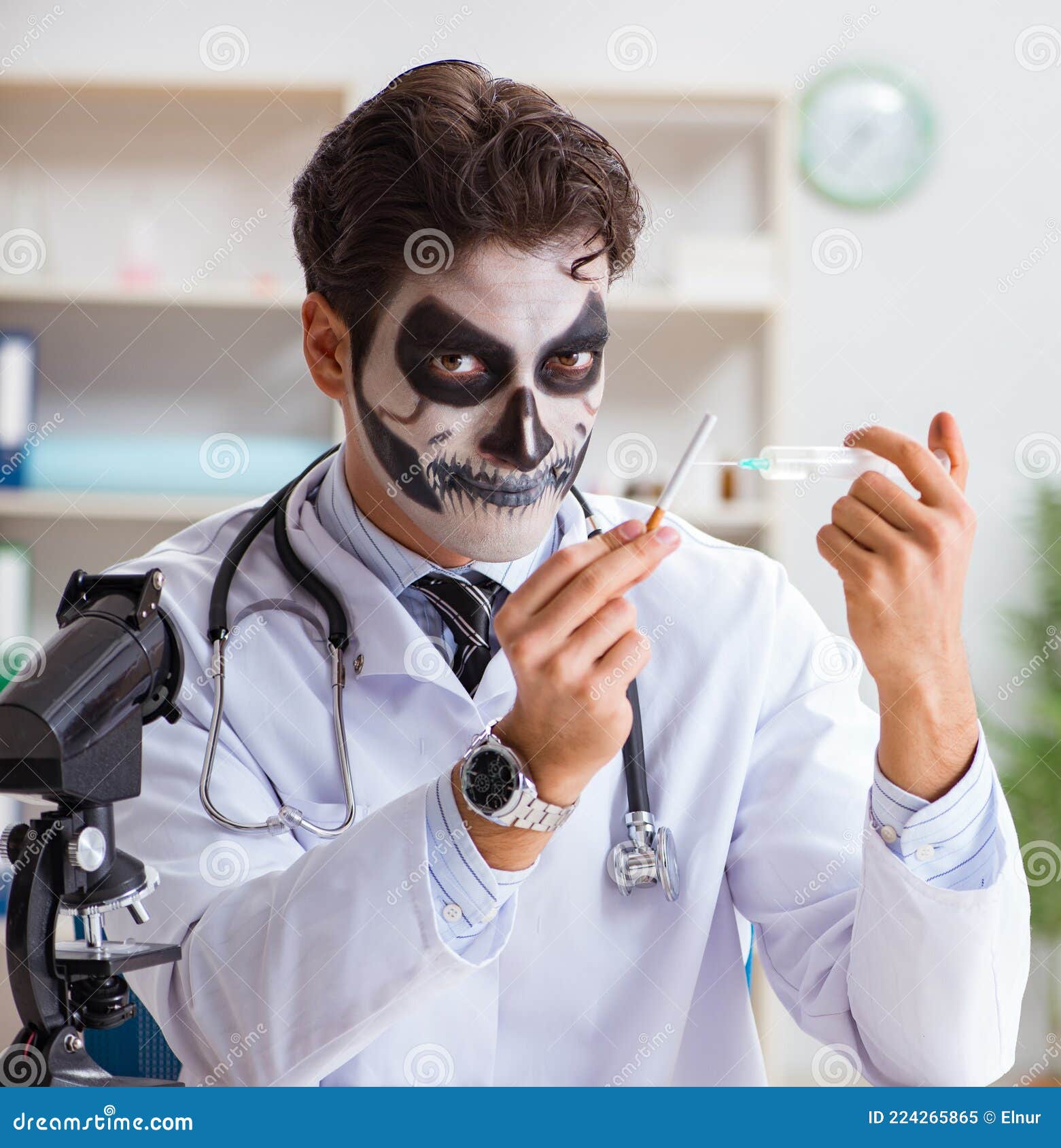 Scary Monster Doctor Working in Lab Stock Image - Image of healthy ...