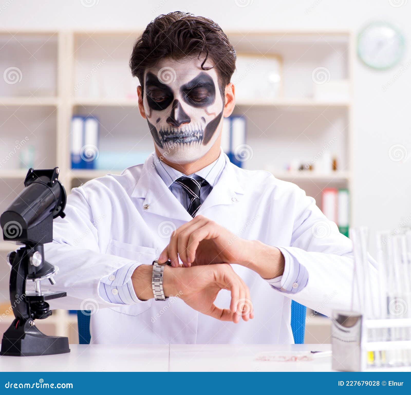 Scary Monster Doctor Working in Lab Stock Photo - Image of halloween ...