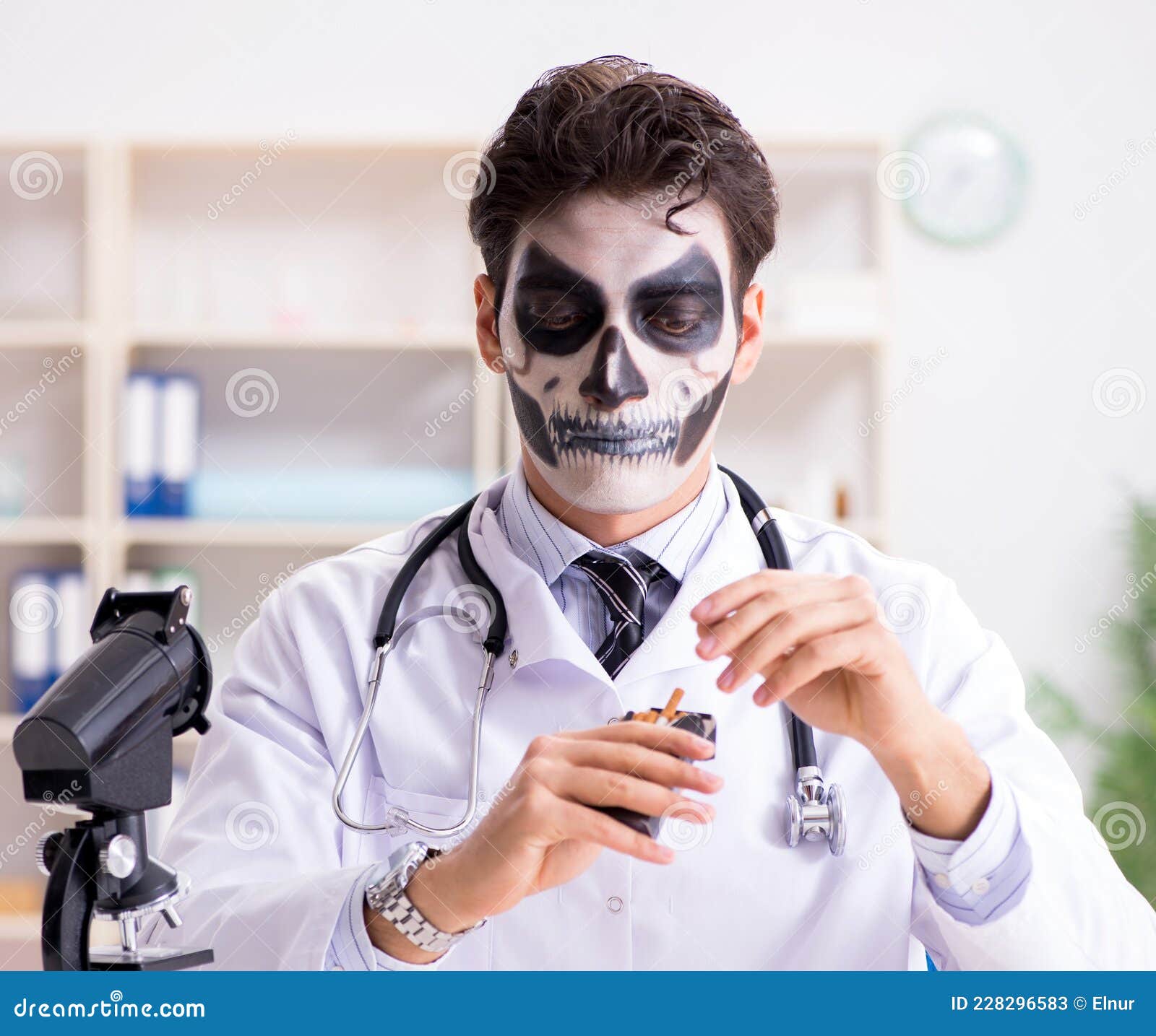 Scary Monster Doctor Working in Lab Stock Image - Image of horror ...
