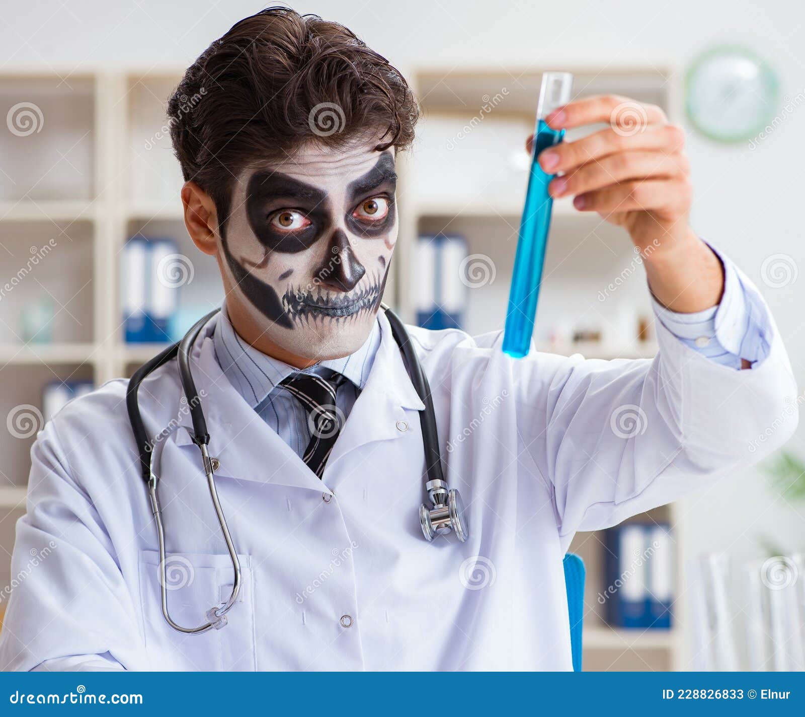 Scary Monster Doctor Working in Lab Stock Image - Image of horror ...