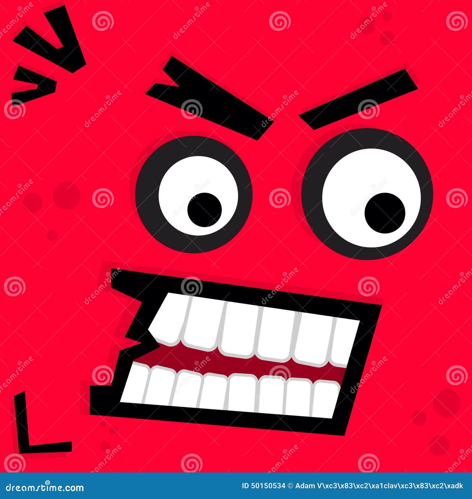 Scary Monster Face Illustration Stock Vector - Illustration of game ...