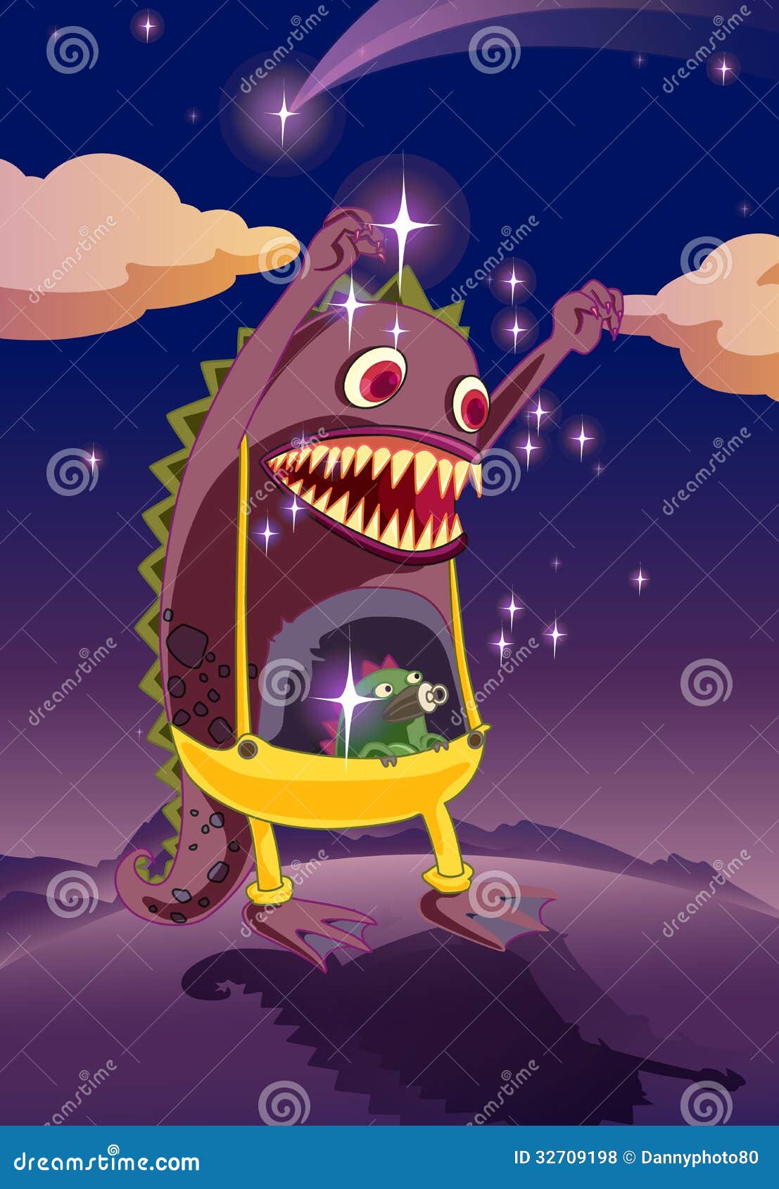 A scary monster stock vector. Illustration of fiction - 32709198