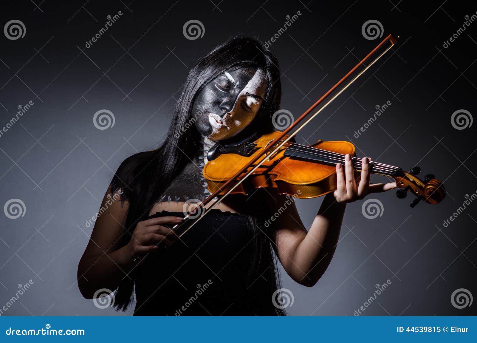 Scary Monster Playing Violing Stock Image - Image of anger, mystery ...