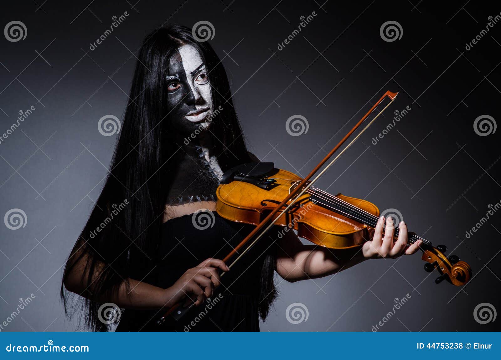 Scary Monster Playing Violing Stock Photo - Image of death, mystery ...