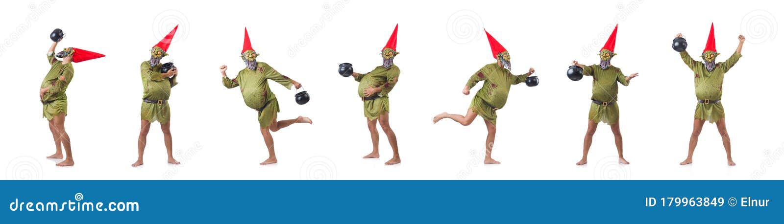 Scary Monster with Pot of Meals Isolated on White Stock Image - Image ...