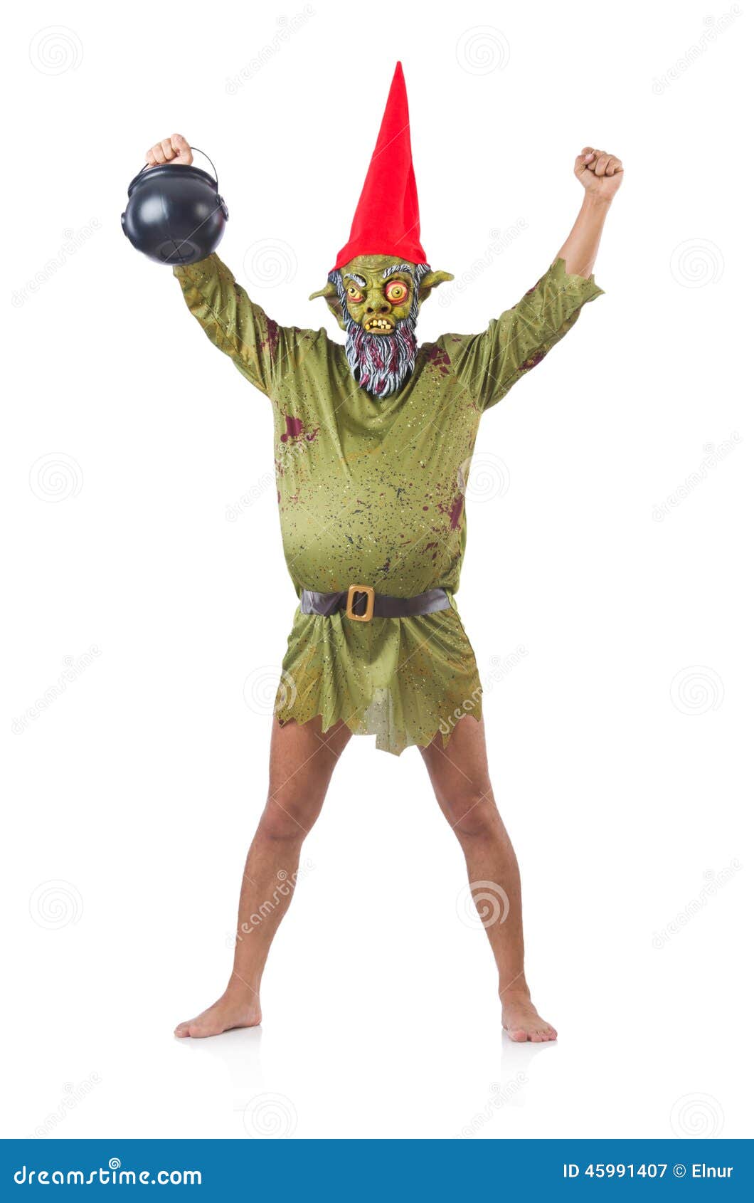 Scary Monster with Pot of Meals Isolated Stock Image - Image of food ...