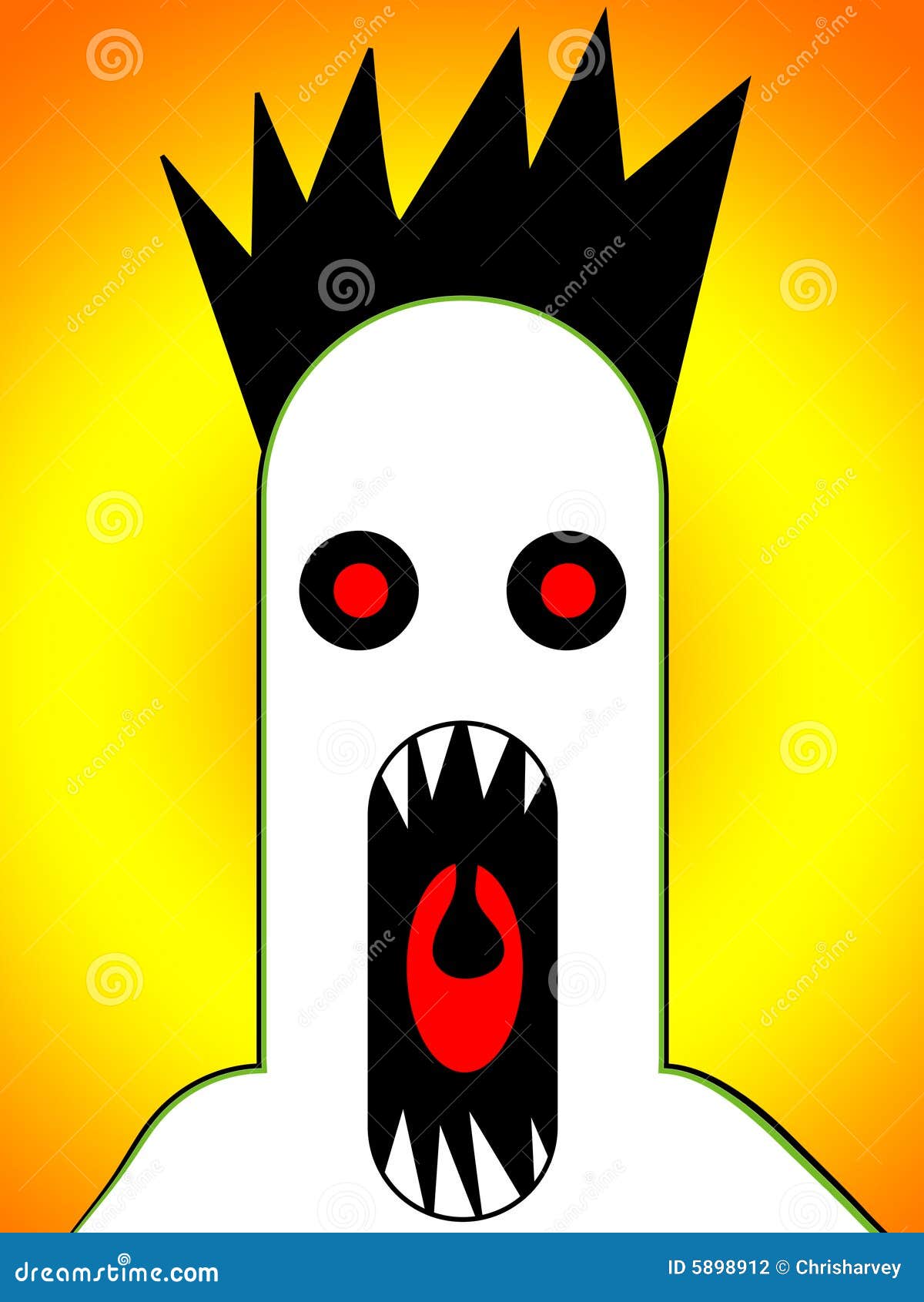 Scary Monster Screaming 4 stock illustration. Illustration of shrieking ...