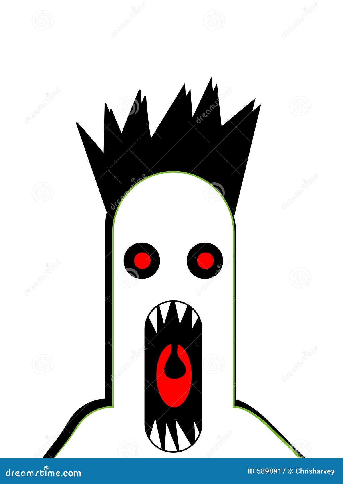 Scary Monster Mouth. Vector Creepy Posters Set. | CartoonDealer.com ...