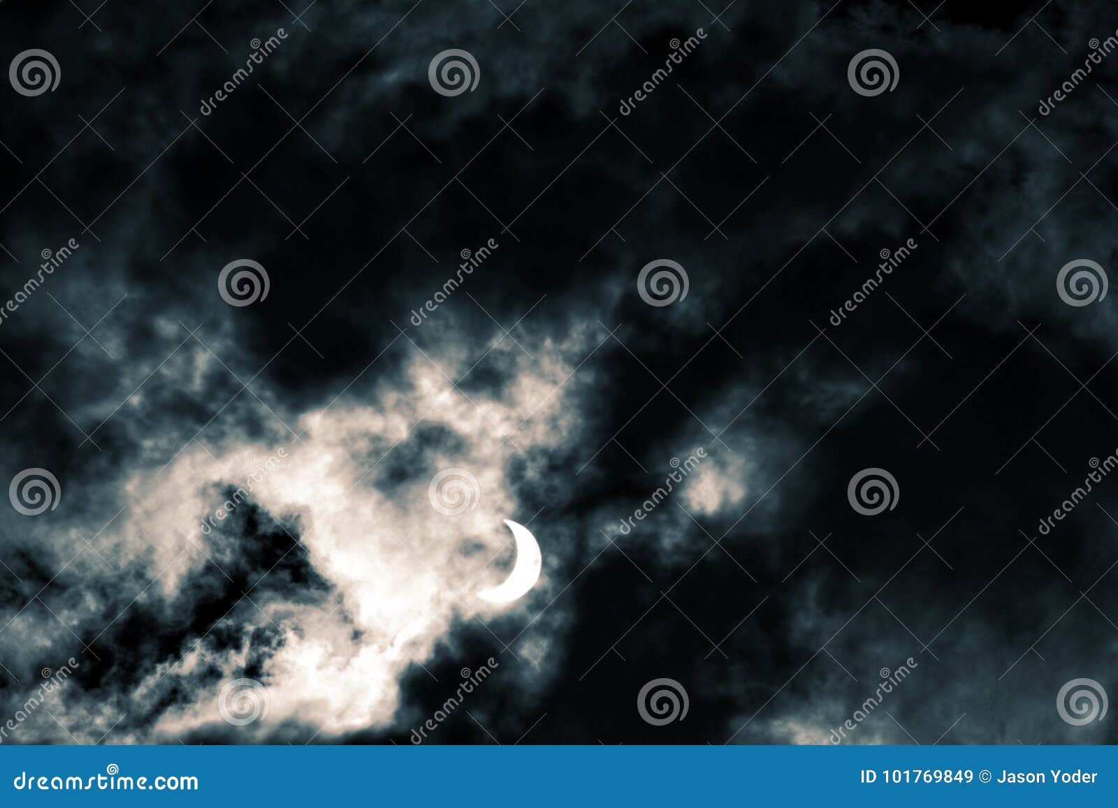 Scary Moon with Clouds stock image. Image of lunar, cloudscape - 101769849