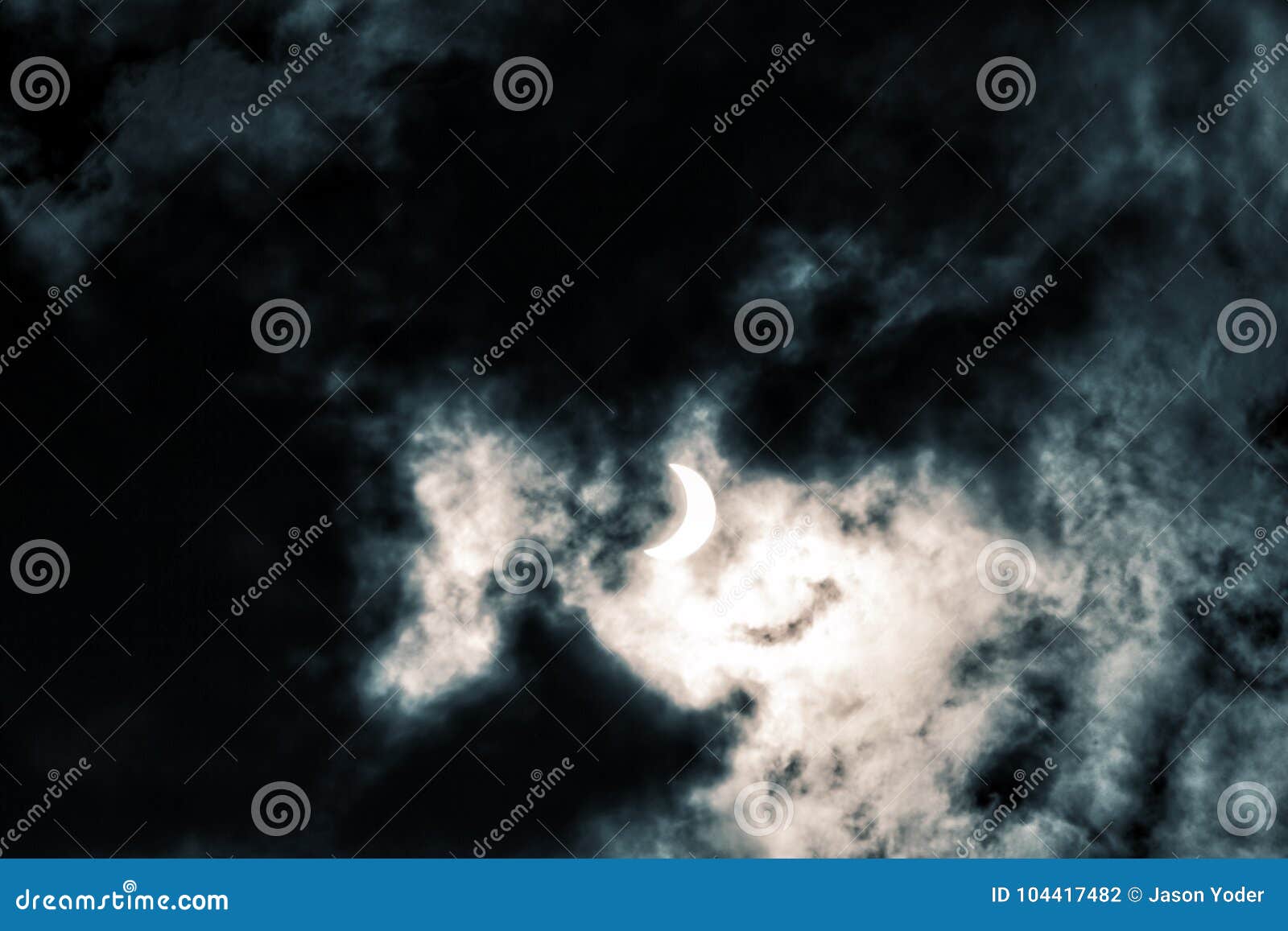 Scary Moon with Clouds stock photo. Image of overcast - 104417482