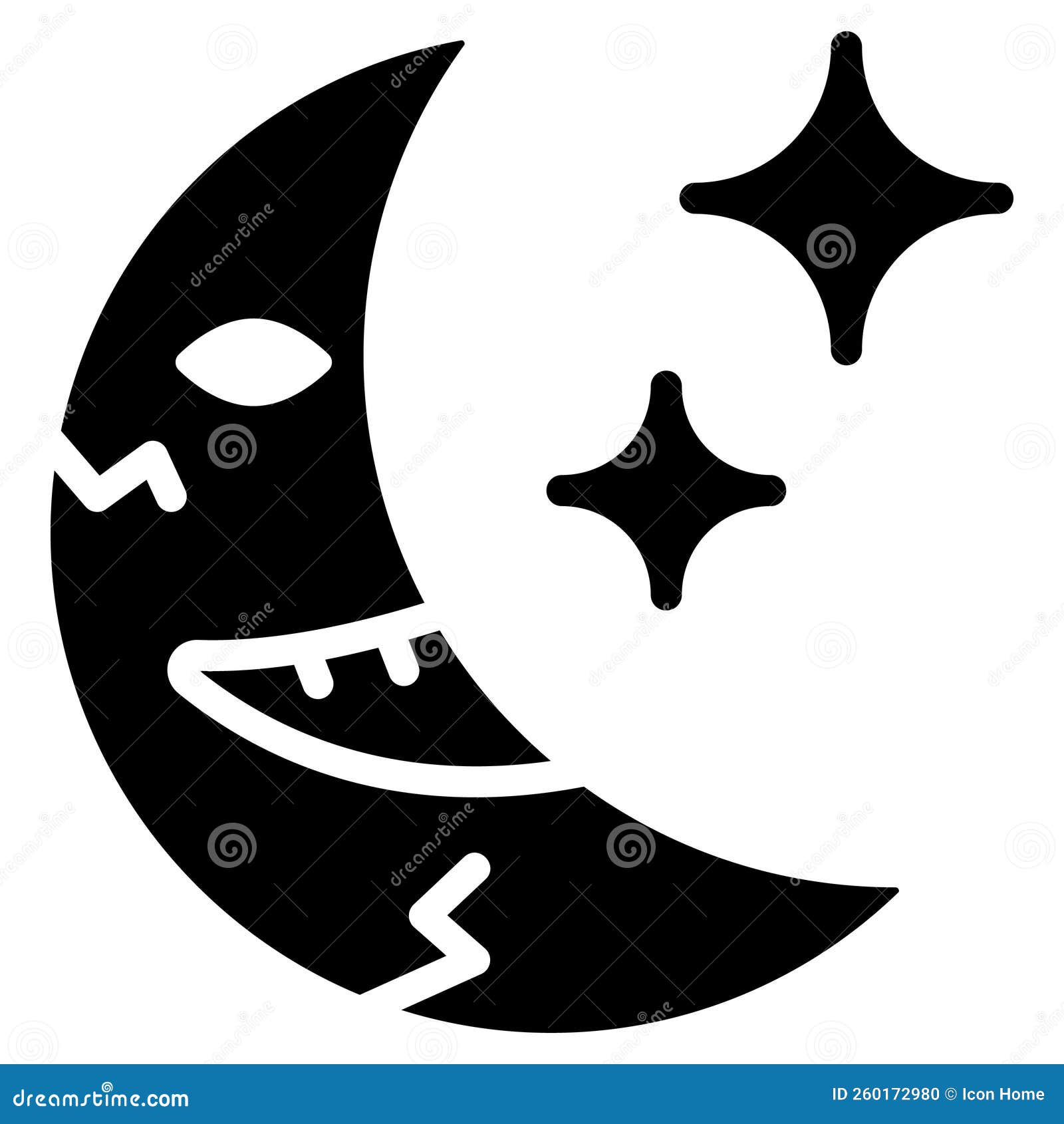 Scary Moon Vector Outline | CartoonDealer.com #260173339