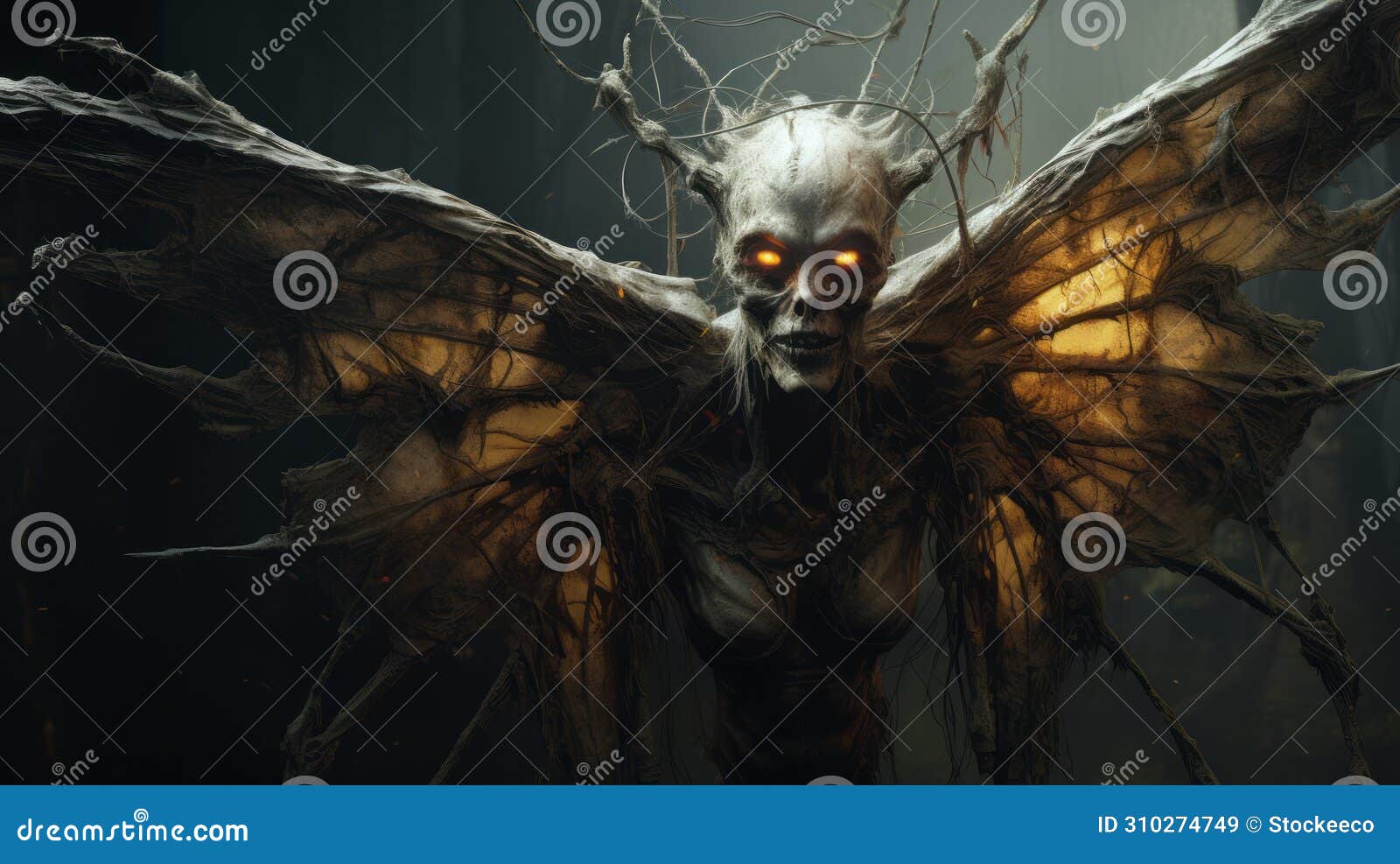 Scary Nightmare Creature with Butterfly: a Creepy Encounter Stock ...