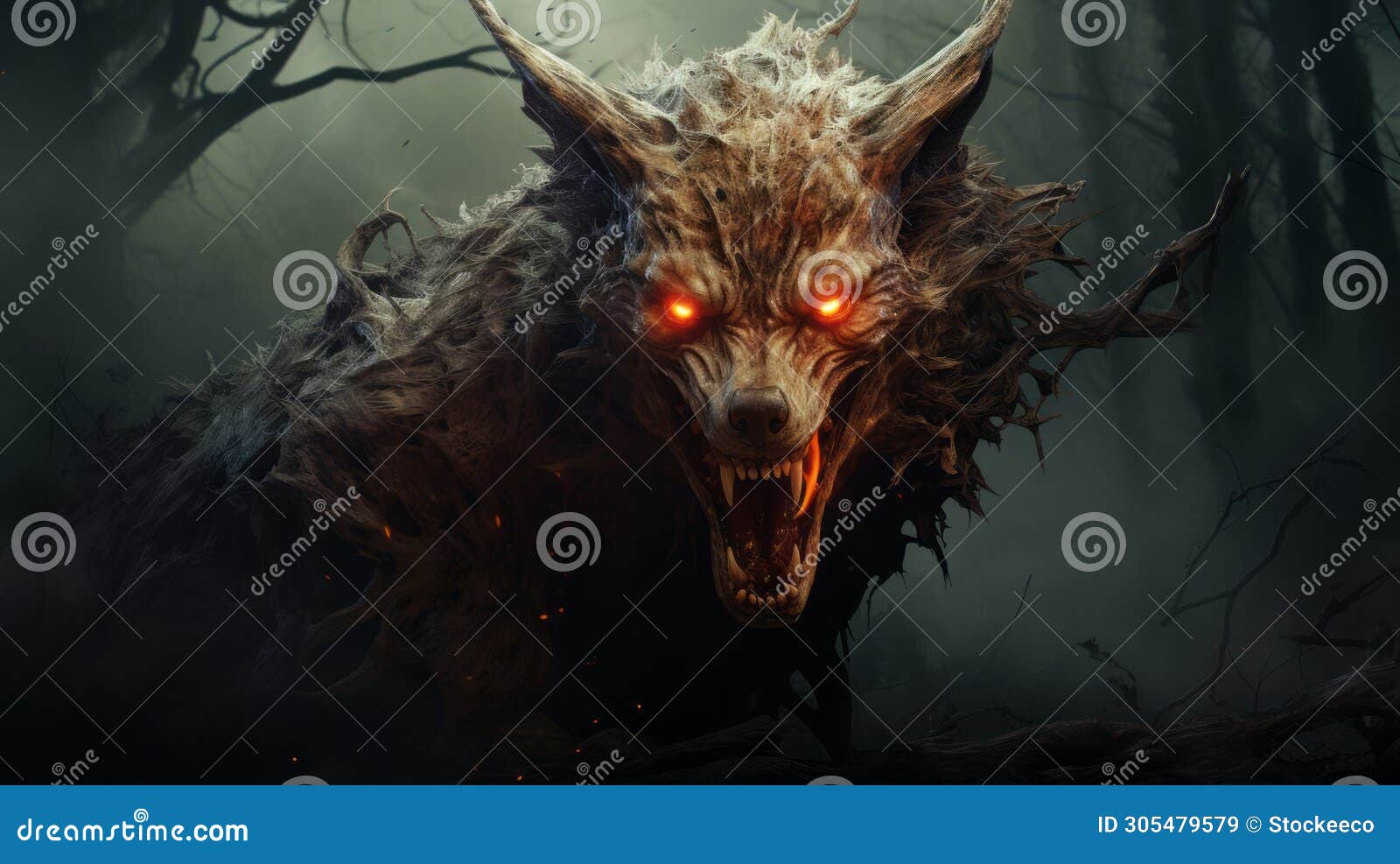 Scary Nightmare Creature with Fox: Dark and Intricate Demon in ...