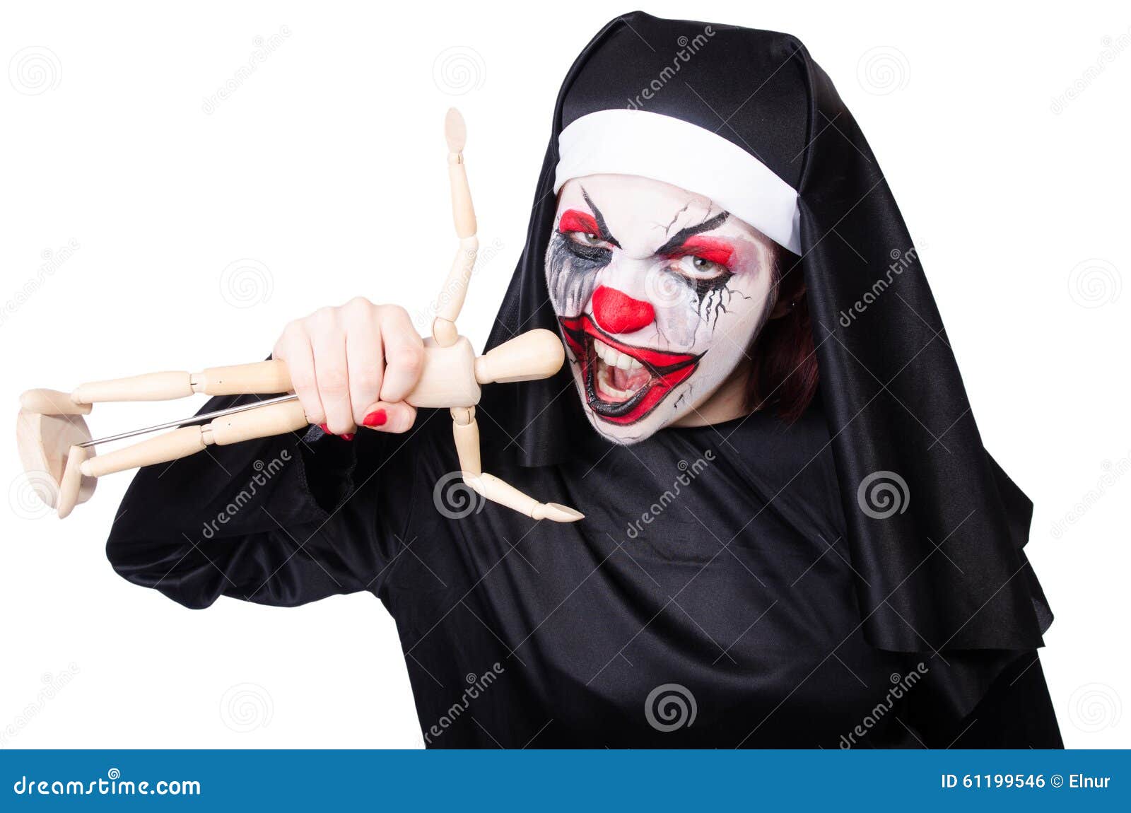 The Scary Nun in Halloween Concept Stock Photo - Image of funny, evil ...