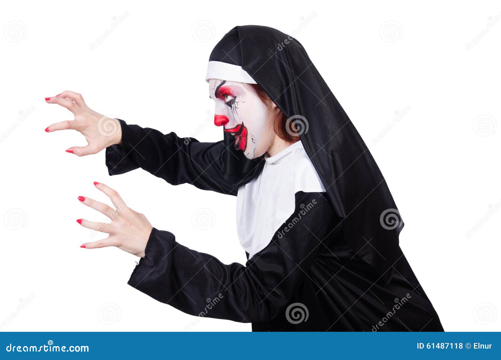 The Scary Nun in Halloween Concept Stock Photo - Image of gothic, blood ...