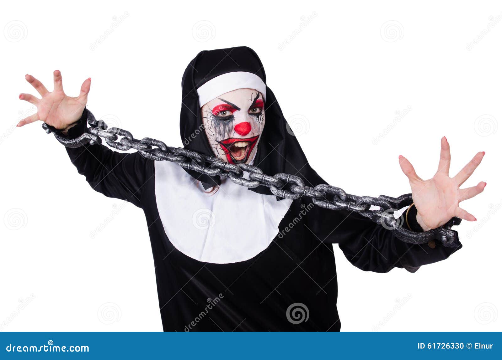 The Scary Nun in Halloween Concept Stock Photo - Image of imprisoned ...