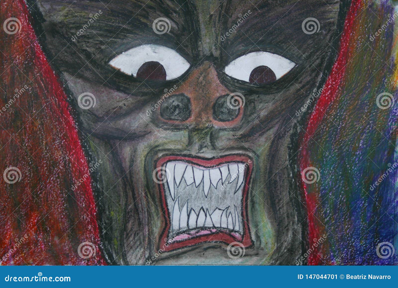 SCARY PAINTING by ME stock image. Image of fear, face - 147044701