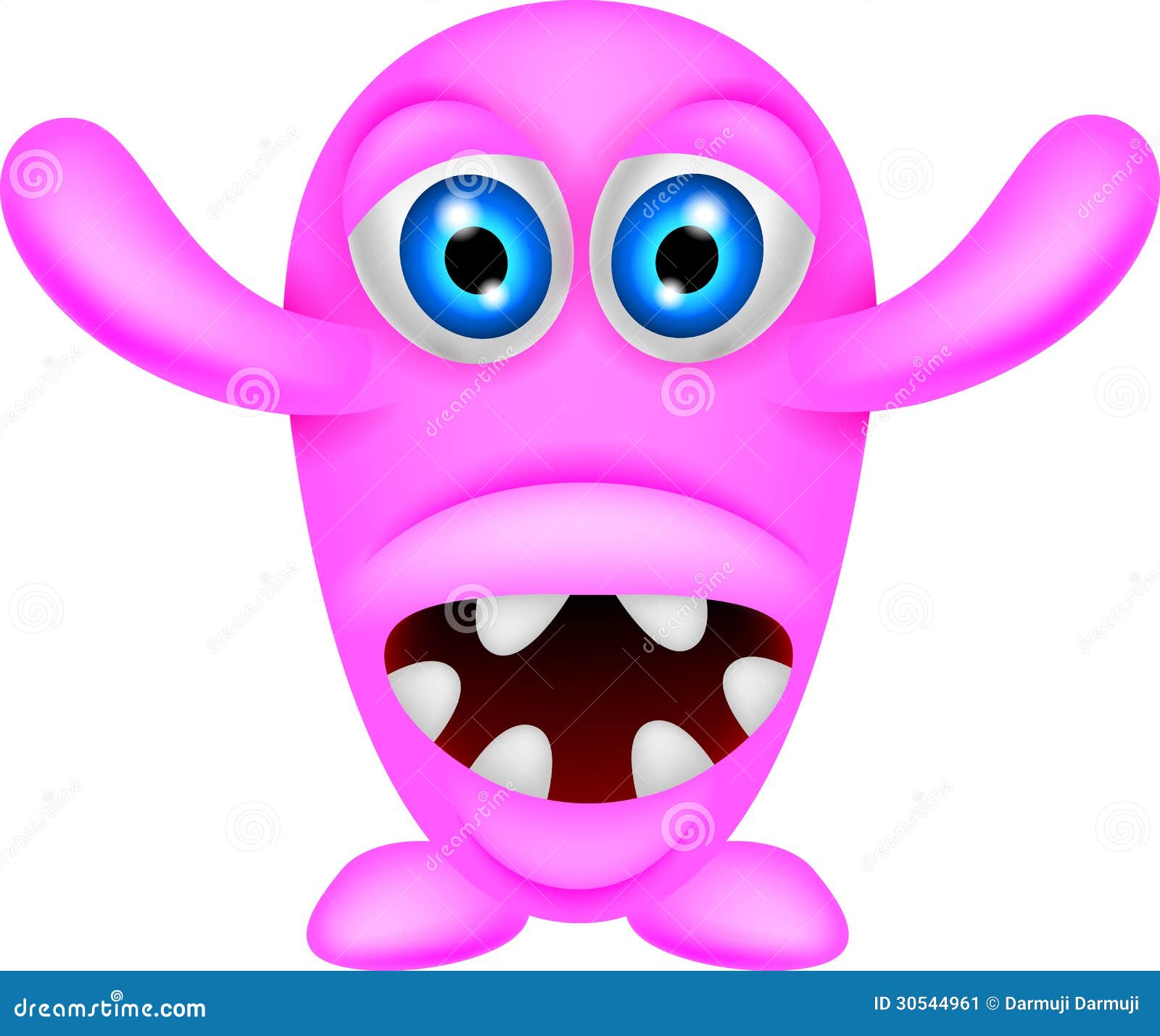 Scary pink monster stock vector. Illustration of horror - 30544961