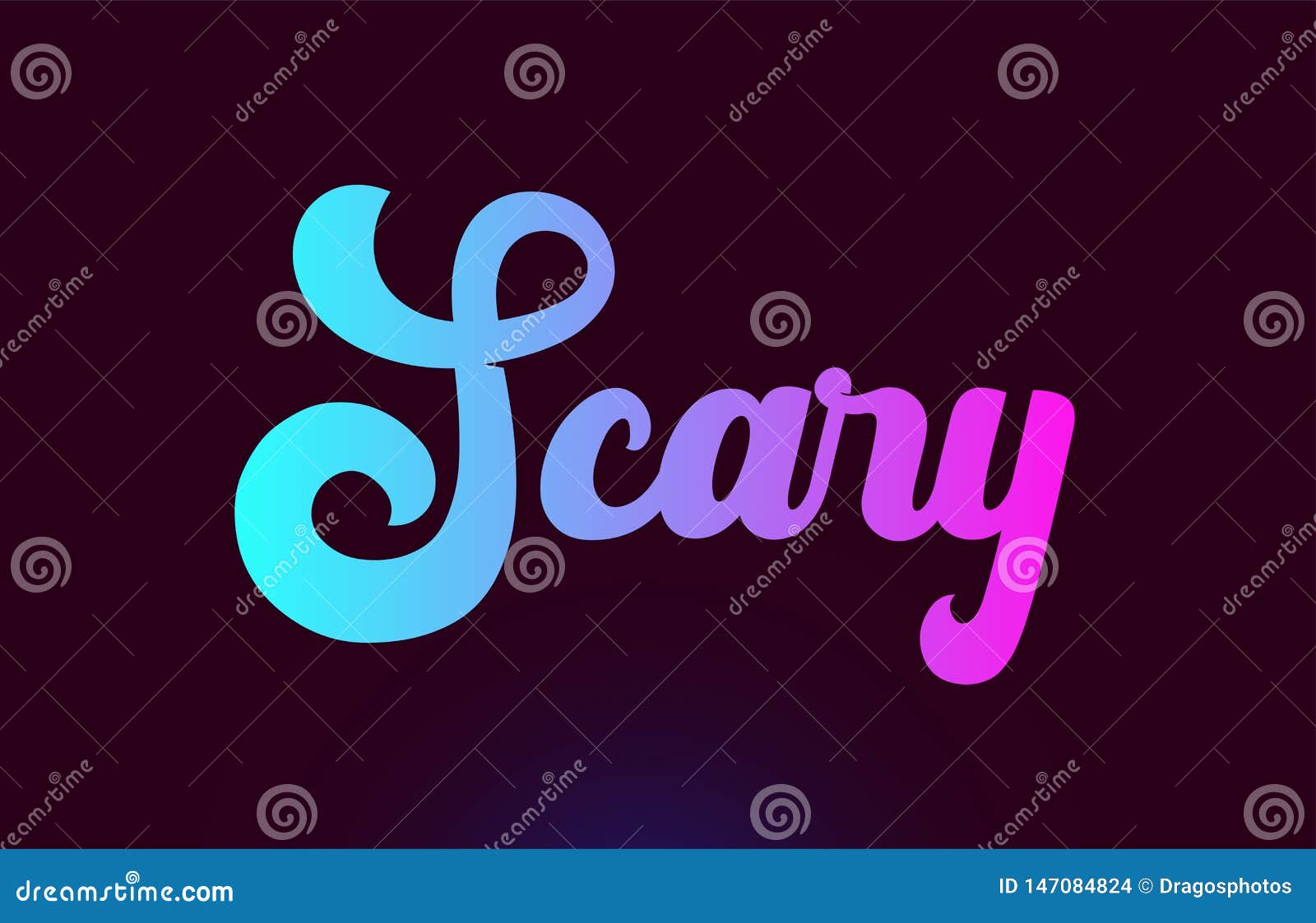 Scary Pink Word Text Logo Icon Design for Typography Stock Illustration ...