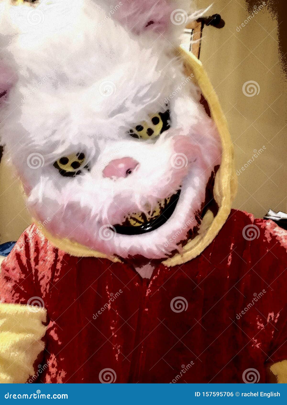 Scary rabbit stock photo. Image of halloween, white - 157595706