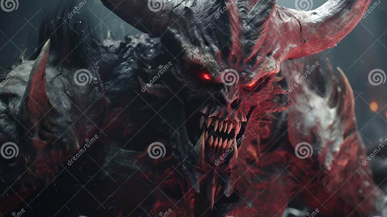 Scary Realistic 4k Astaroth: Unreal Engine 5 Devil Monster Stock ...