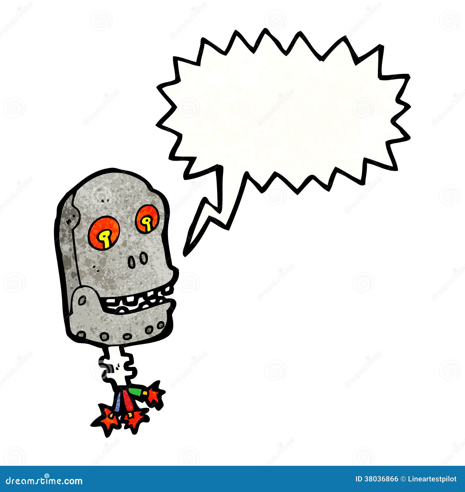 Scary robot head cartoon stock vector. Illustration of silly - 38036866