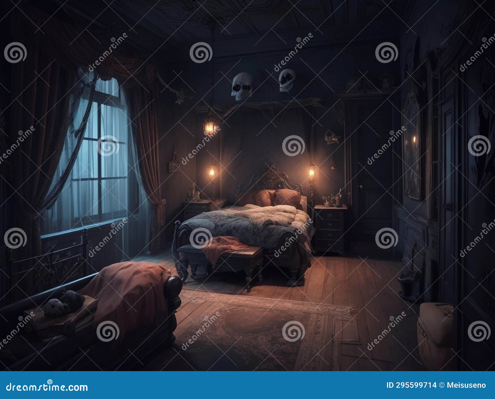 Scary room illustration stock illustration. Illustration of building ...