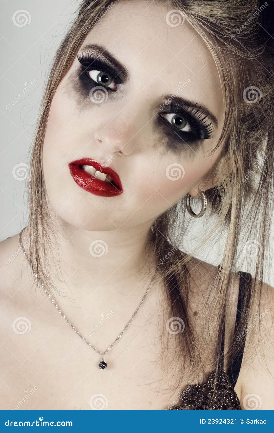 Scary sad blond woman stock image. Image of people, female - 23924321