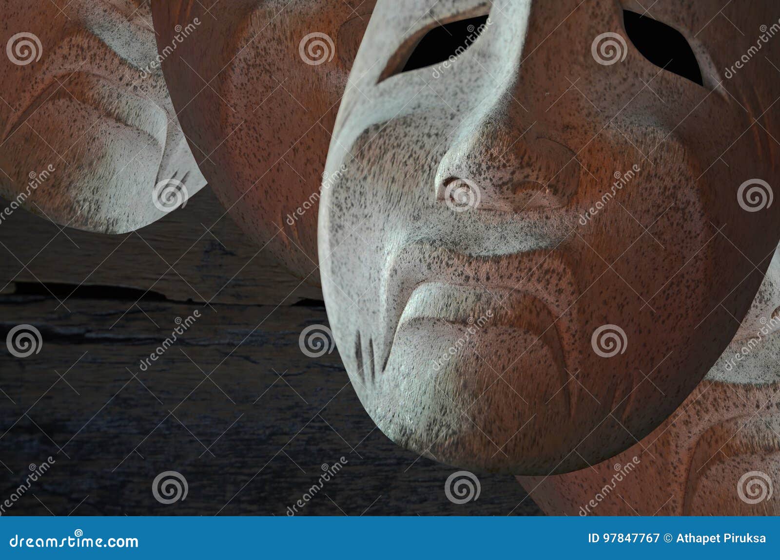 Scary and sad white masks stock image. Image of elegance - 97847767
