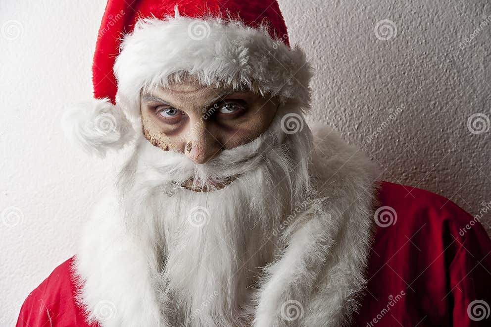 Scary santa stock image. Image of crazy, horror, bizarre - 17308907