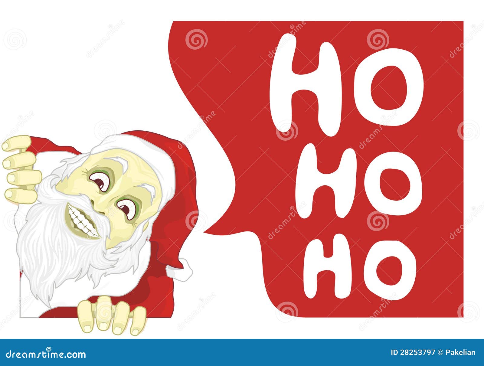 Scary Santa stock vector. Illustration of bottom, sneaking - 28253797
