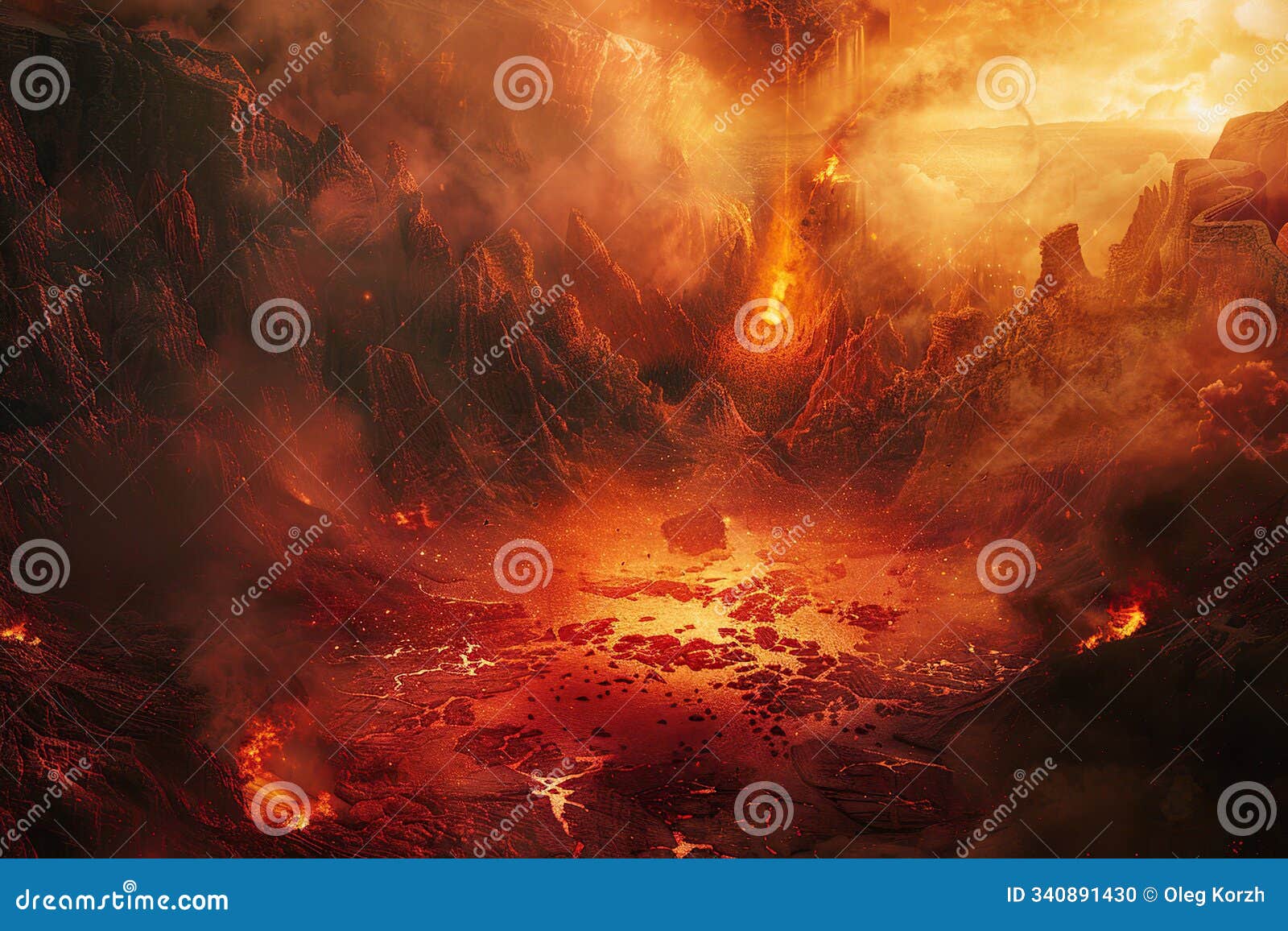 Scary Sinister Devil is in Hell with Dramatic Fire Lighting on the ...