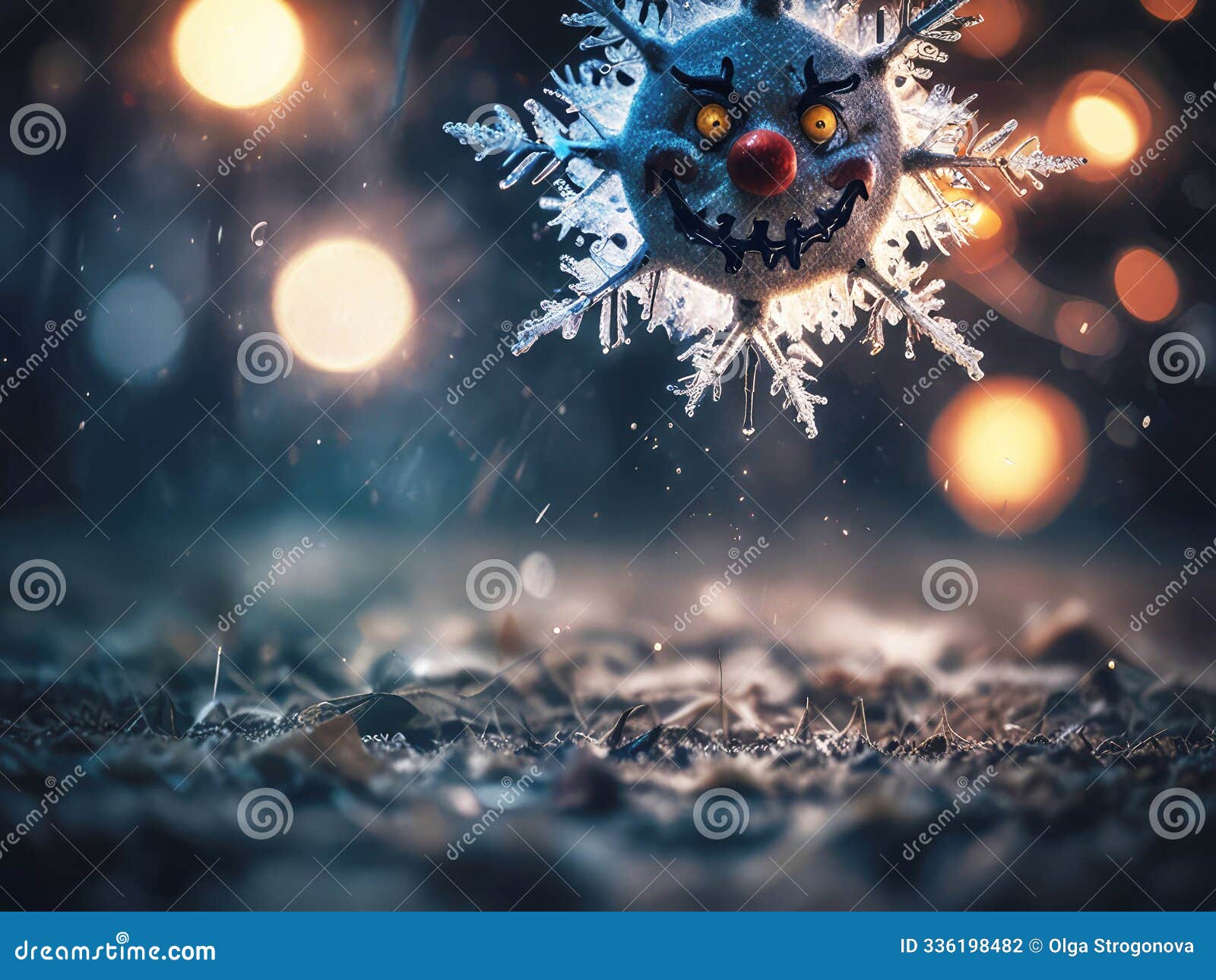 Scary Sinister Snowflake Decoration Stock Photo - Image of face ...