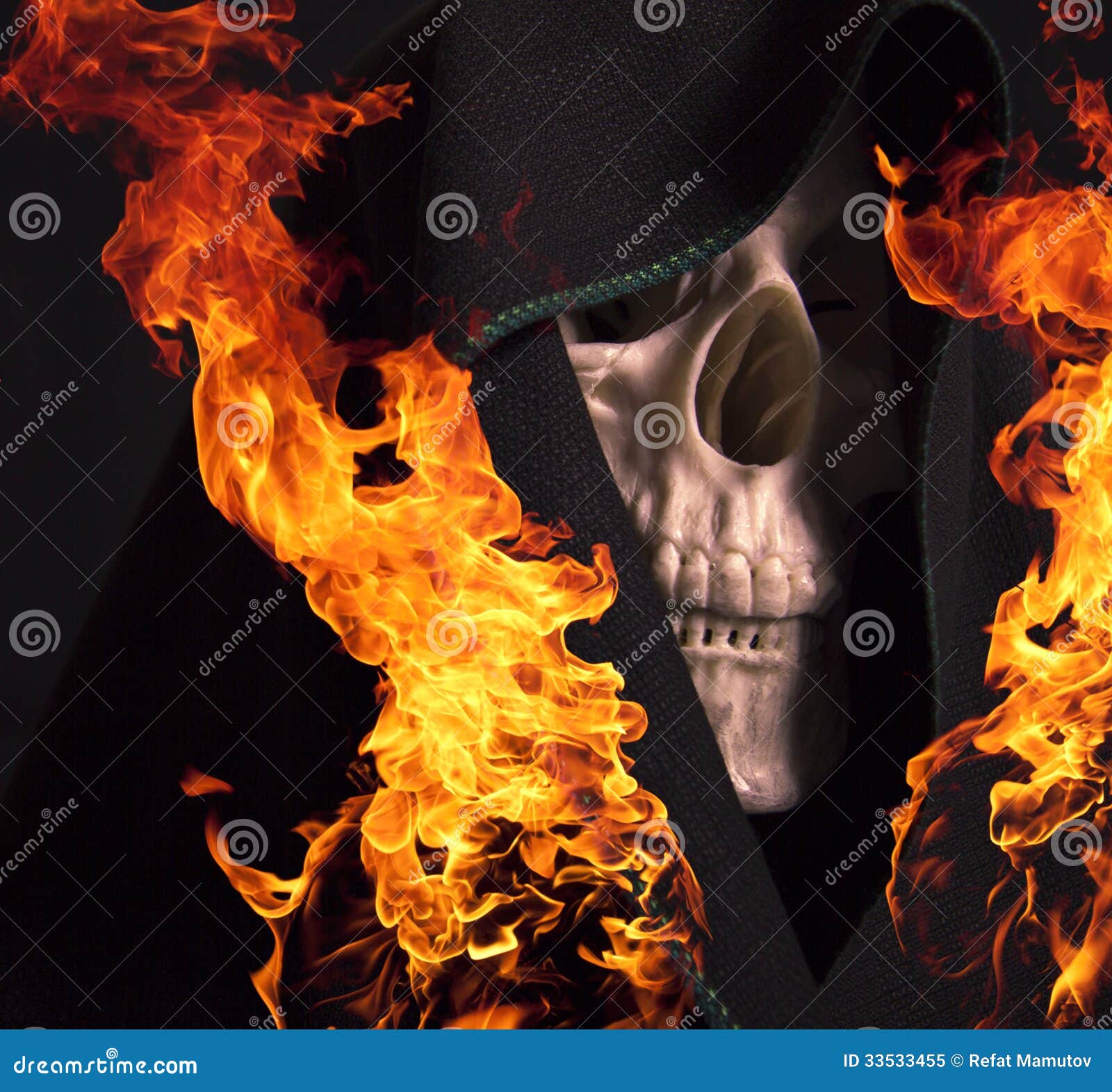 Scary skull stock image. Image of flame, raven, scare - 33533455