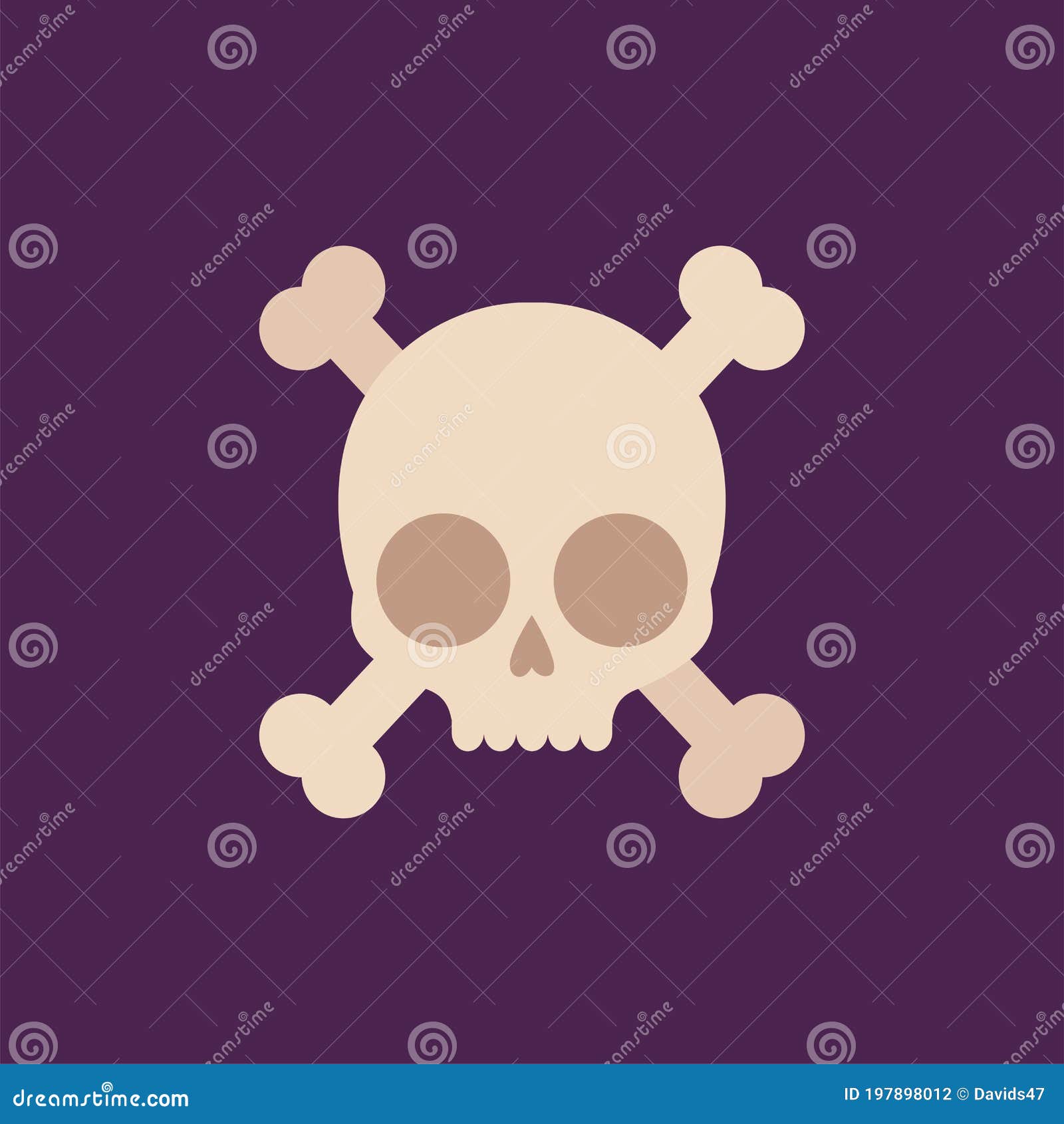 Scary skull icon stock vector. Illustration of symbol - 197898012