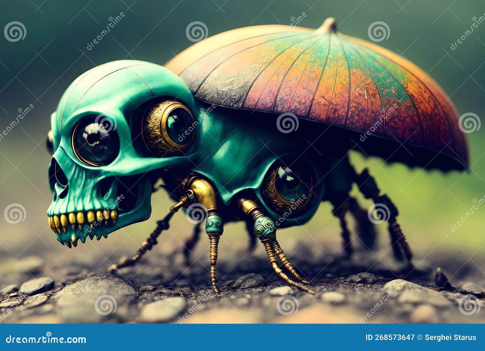 Scary Small Evil Goblin-insect Infected by Parasite Mushroom in the ...