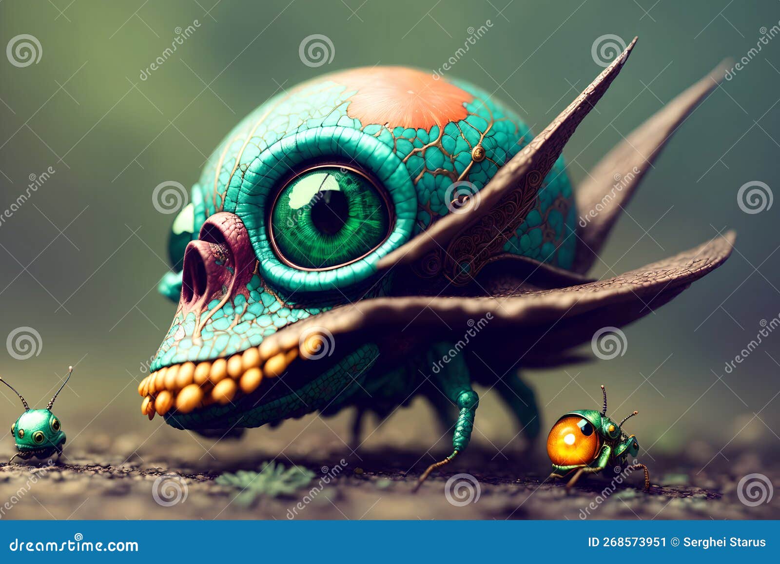 Scary Small Evil Goblin-insect Infected by Parasite Mushroom in the ...