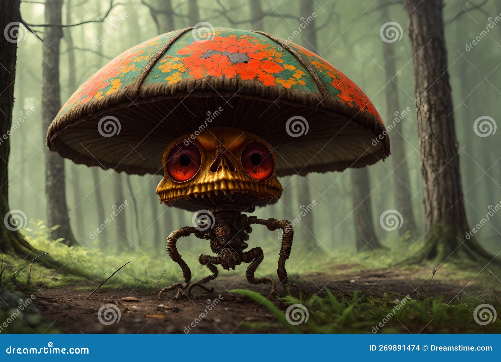 Scary Small Evil Goblin-insect Infected by Parasite Mushroom in the ...