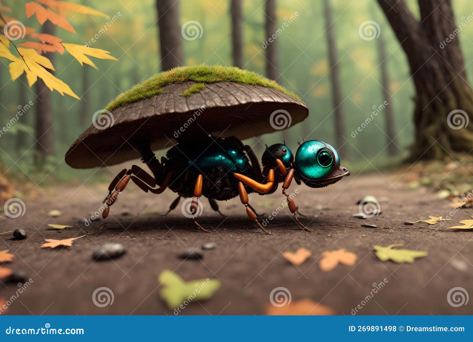 Scary Small Evil Goblin-insect Infected by Parasite Mushroom in the ...