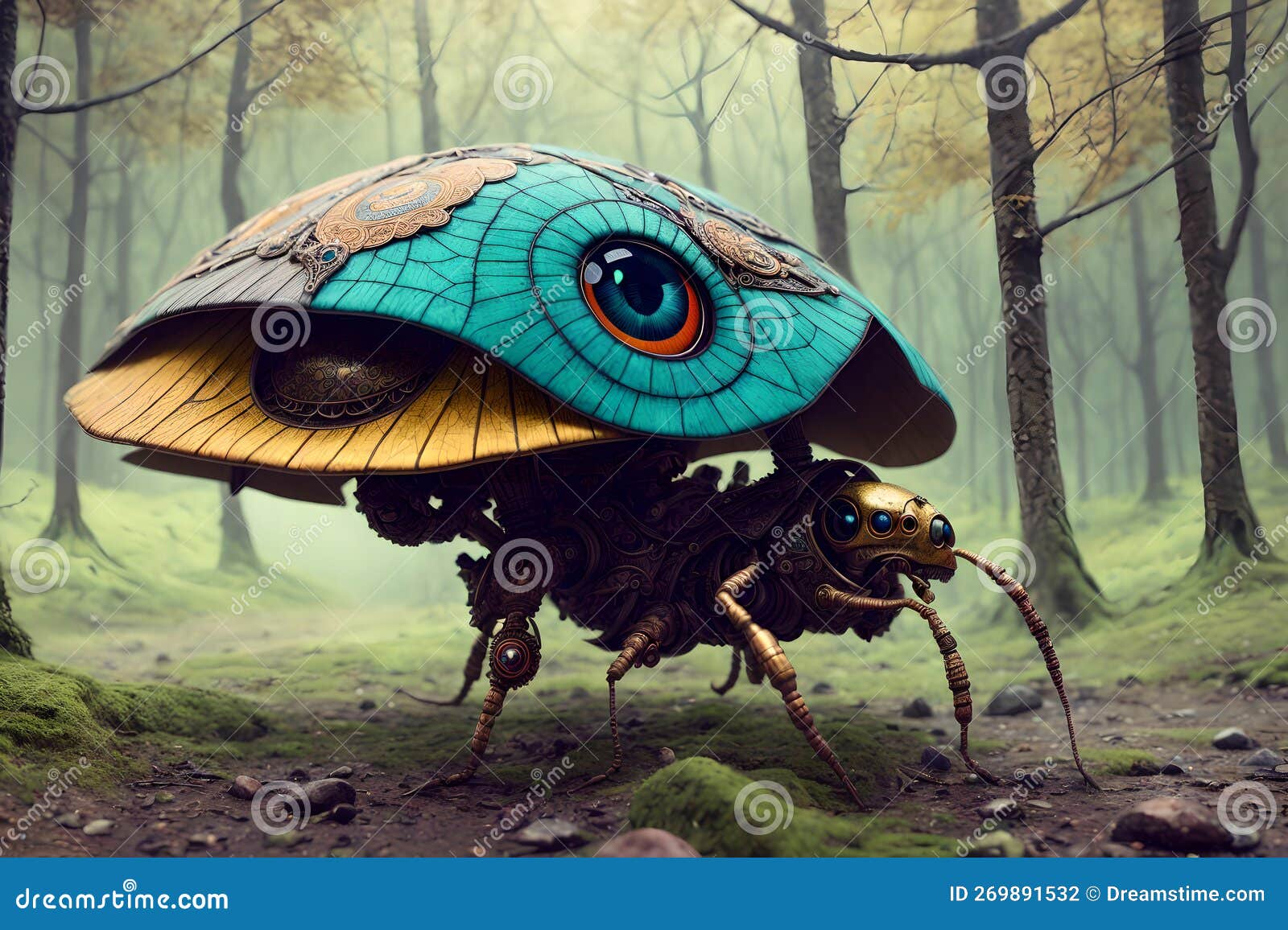 Scary Mushroom Skull Coloring Vector Drawing | CartoonDealer.com #302860519