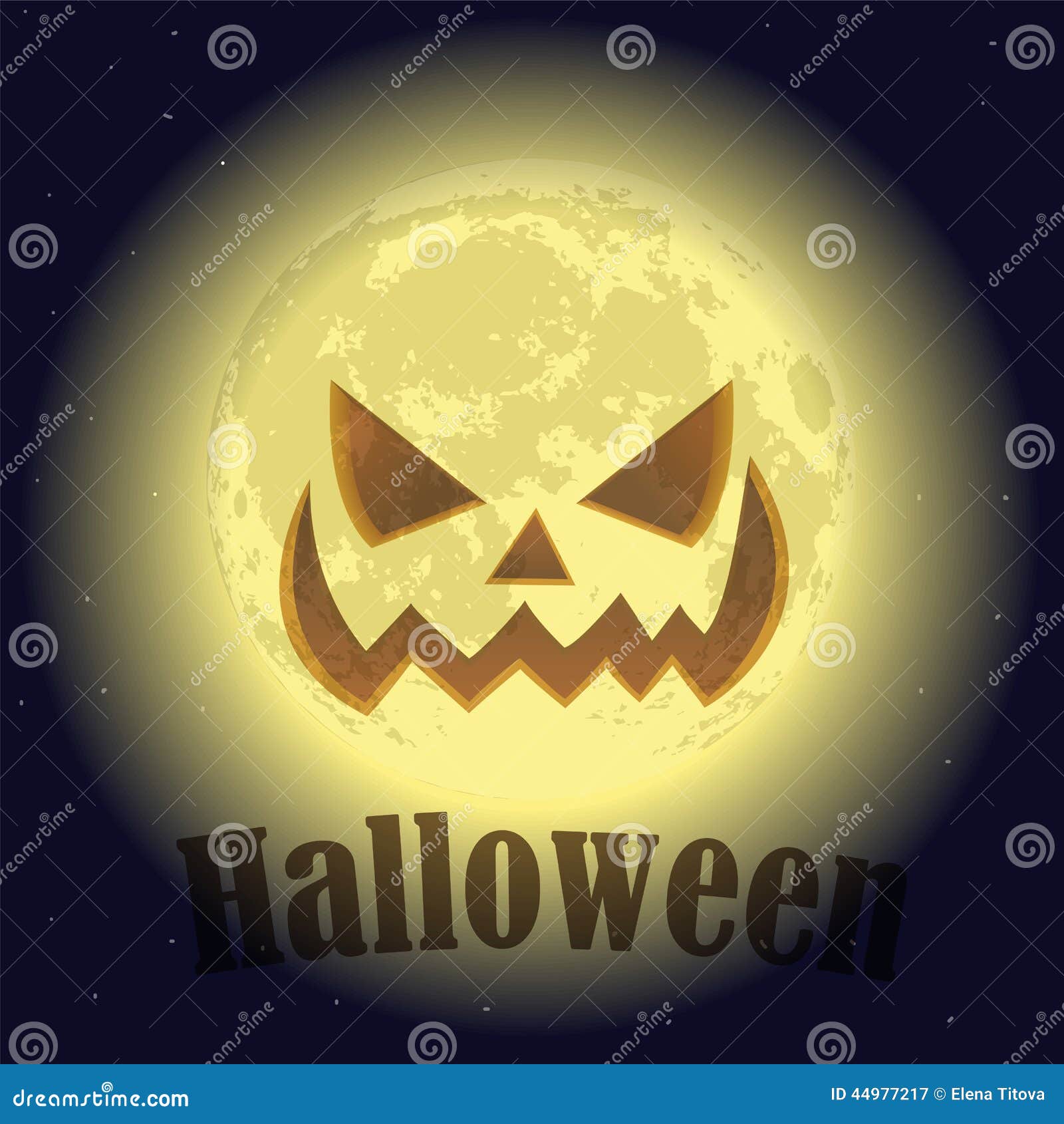 Scary smiling moon stock vector. Illustration of celebration - 44977217