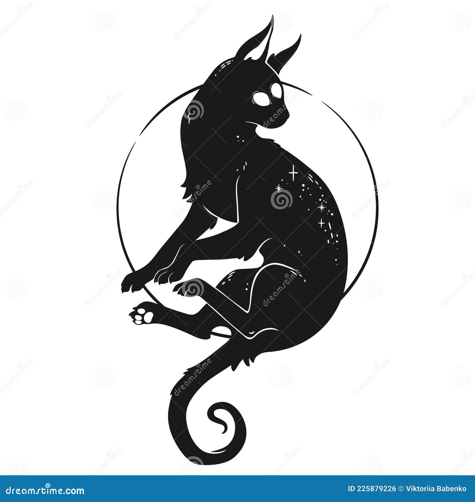 Scary Soaring Black Magic Beast Stock Vector - Illustration of elegant ...