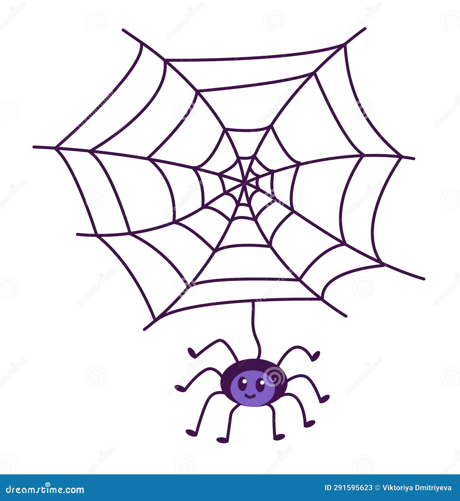 Scary Spider Web As a Symbol of Halloween. Spooky Cobweb with Spiders ...