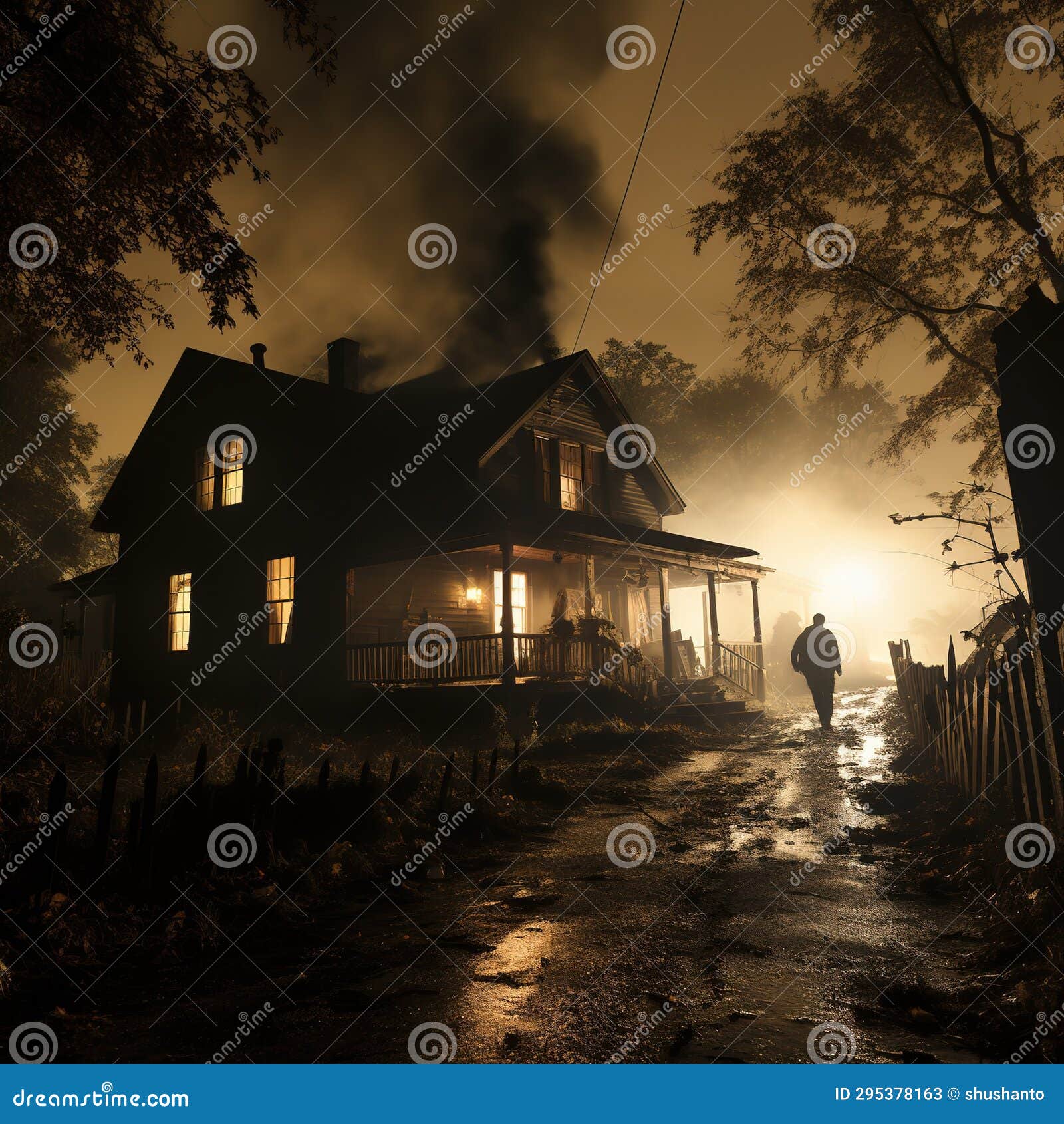 Scary Spooky Environment during Night Stock Image - Image of ghost ...